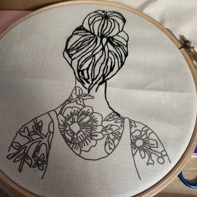 Tattooed Shoulders Modern Embroidery Kit - Etsy