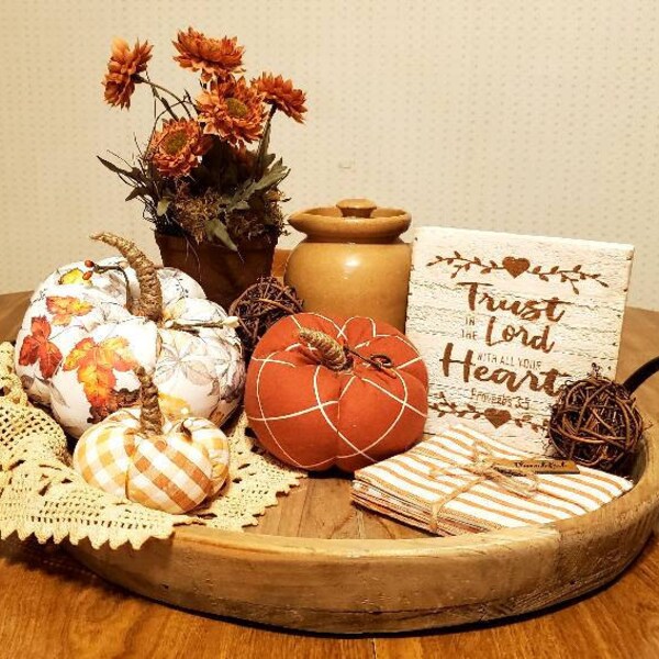 Pumpkin Coasters for Fall-set of Four Handmade Coasters-folk Art ...