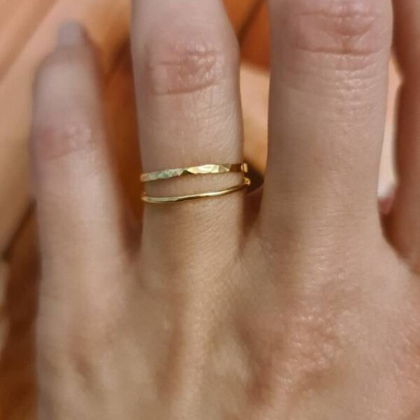 Thin Round Gold Stackable Ring, 14k Gold Filled, Stacking Rings, Dainty ...