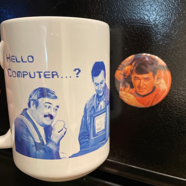 Hello Computer Coffee Mug - Black and White - Etsy