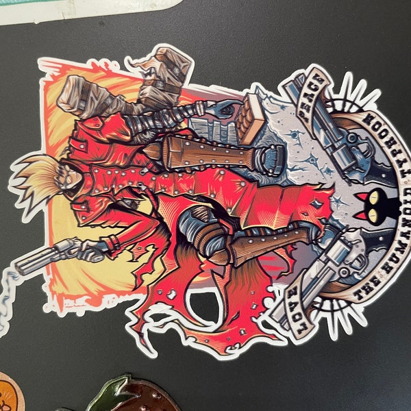 Trigun, Vash the Stampede, Anime Sticker, Vinyl Sticker, Individual Die ...
