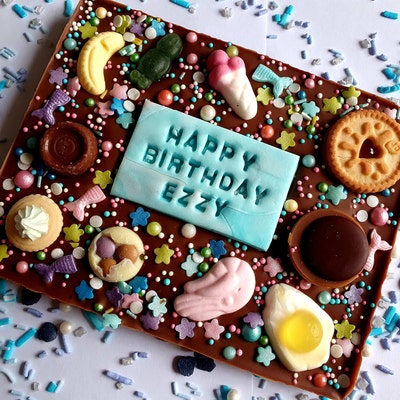 Personalised Chocolate Slab, Birthday, Thank You, Gift - Etsy UK