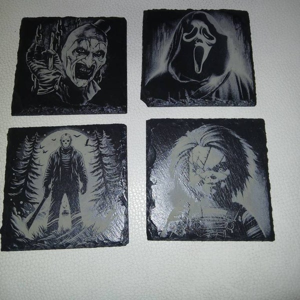 Scream Inspired Ghostface 10cm X 10cm Engraved Slate Coasters - Etsy UK