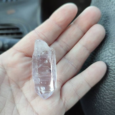 Second Growth White Candle Quartz Cluster With Actinolite Needle ...