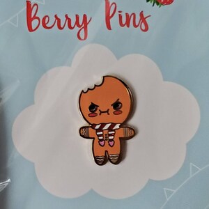 Angry Gingerbread Enamel Pin Hard Enamel Pin, Christmas Enamel Pin ...