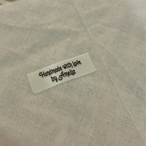 Custom Printed Cotton Quilt Label Single Personalized Cotton Label ...