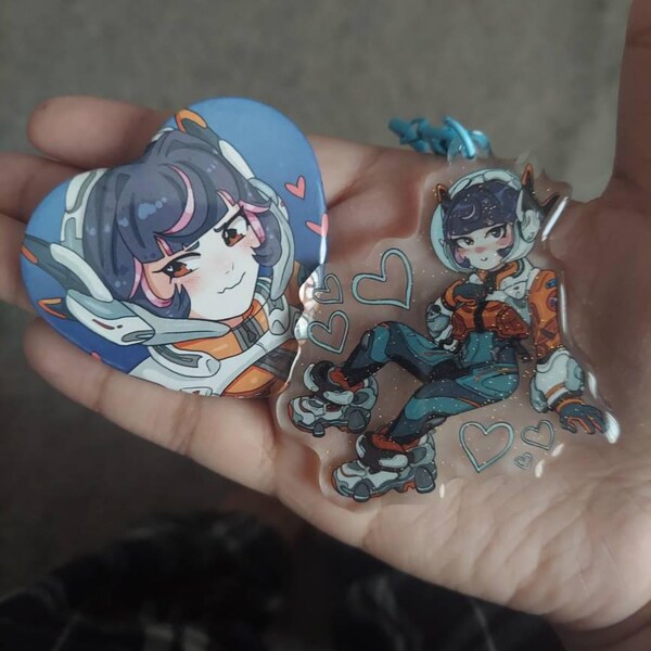 Overwatch Support Heart Button Pins | Ana, Baptiste, Brigitte, Illari ...