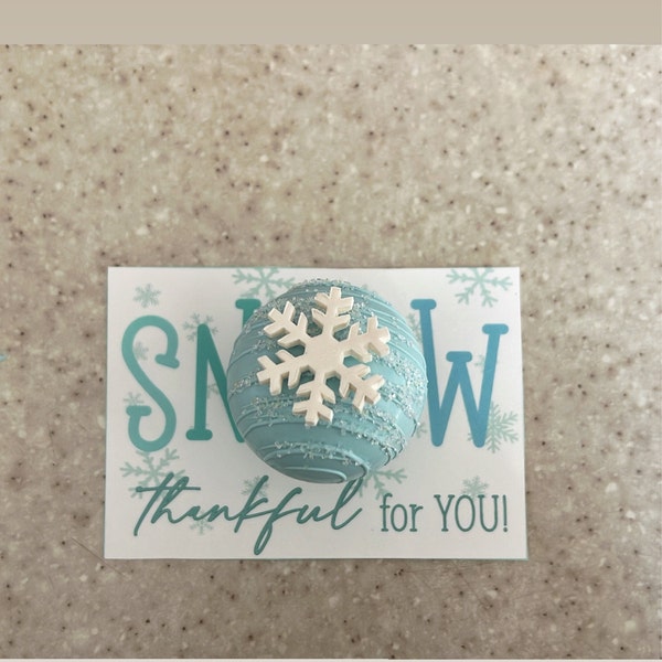 SNOW Thankful for YOU Cookie Card, Snowflake Snowman Cookie Card ...