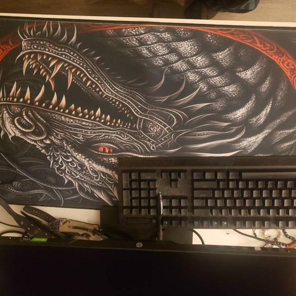 Gothic Dragon Desk Medieval Decor Dragon Desk Mat Draco Desk Pad Gothic ...