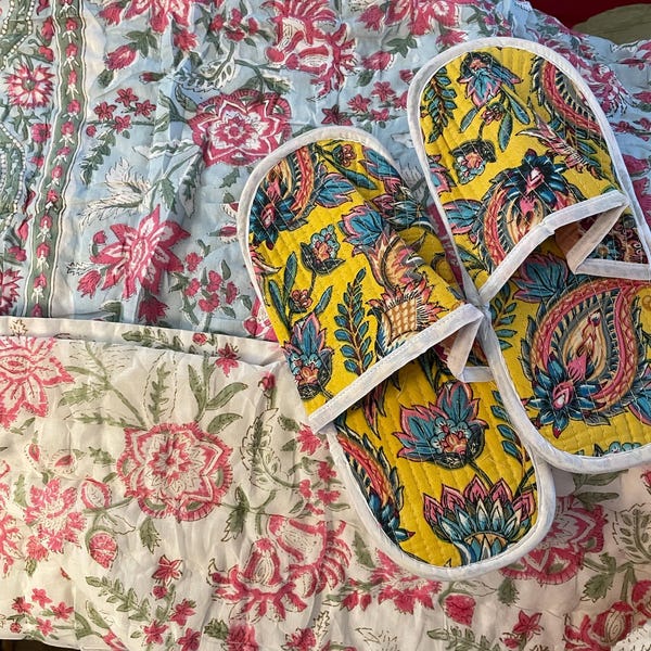 Beautiful Multi Color Block Print Bedroom Décor, Indian Bedsheets ...