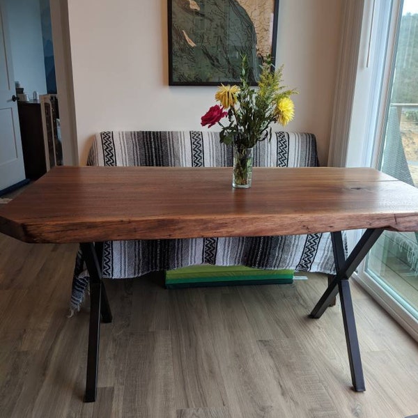 50% OFF SALE- 8ft Long Live Edge Walnut Dining Table With Your Choice ...