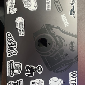 Mario Apple Sticker BLACK High Quality Vinyl Nintendo MacBook Pro Air ...