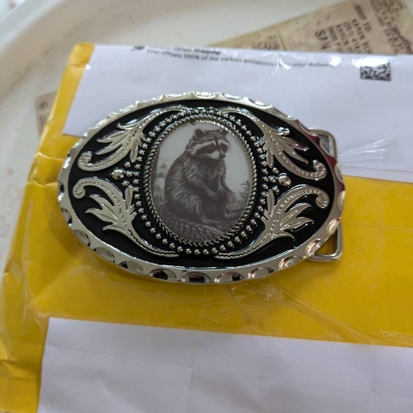 Large Engraved Silver Belt Buckle Navajo Design Engraved Border Western ...