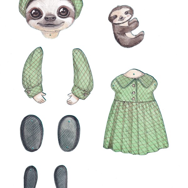 Sloth Gifts, Sloth Ornament, Paper Sloth, Paper Toys, Paper Crafts ...