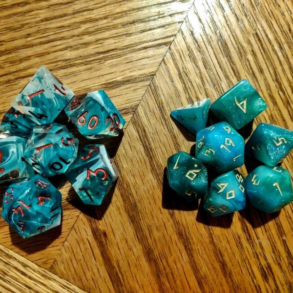 Metal Dice / Ice Storm / Dnd Dice Metal / Blue Luminance - Etsy