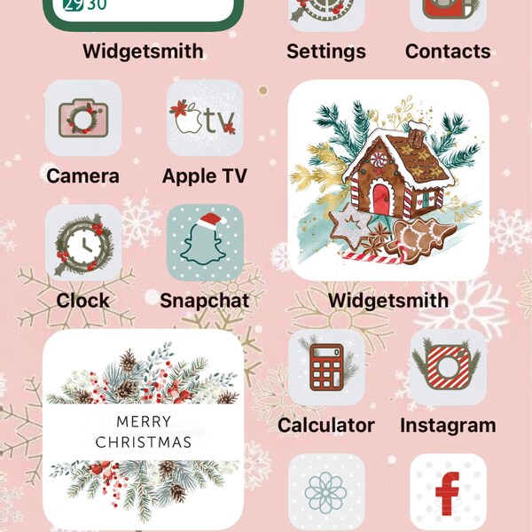 Christmas Ios App Icons Winter App Icons iPhone Christmas Ios14 ...