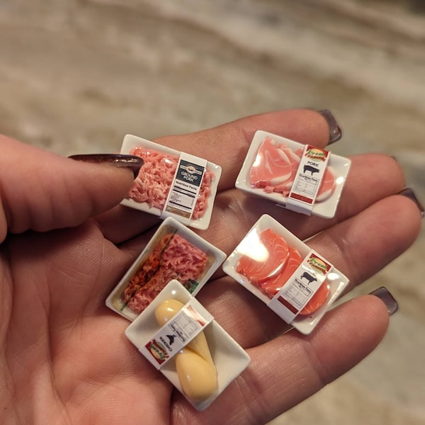 5 Pack Miniature Meat Dollhouse Food - Etsy