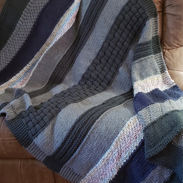Sampler Striped Blanket Knitting Pattern, Rocky Mountain Sampler Throw ...