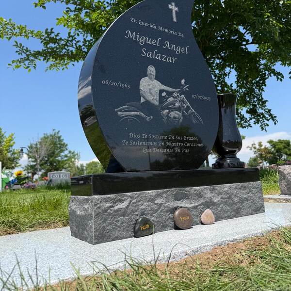 Personalized 8"x12"x1" Granite Memorial Headstone, Memorial Marker ...