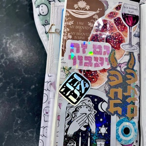 Shabbat Shalom Jewish Holographic Sticker, Judaism, Challah, Kiddush ...