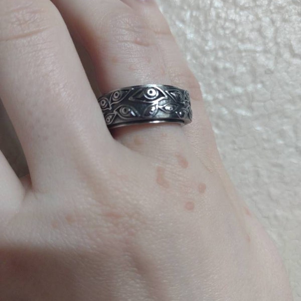 Fidget Ring Eye Anxiety Ring Spinner Silver Gold Black Spinner Ring for ...
