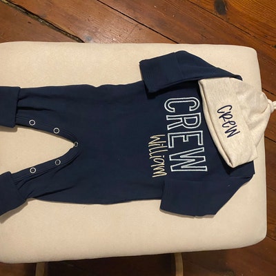 Personalized Navy, Blue, and Beige Newborn Outfit, Coming Home Outfit ...