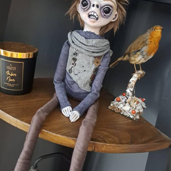 Creepy Birthday Boy Art, Clown Doll Gift, Gothic Handmade OOAK Doll ...