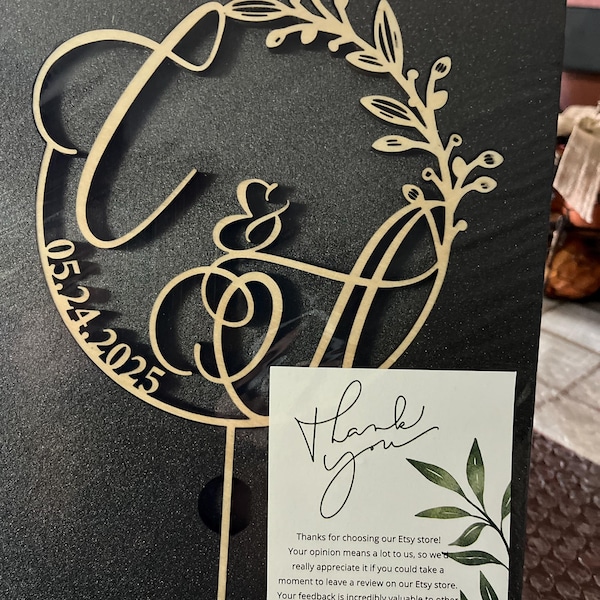 Custom Initial Wedding Cake Toppers, Gold Cake Topper for Wedding ...