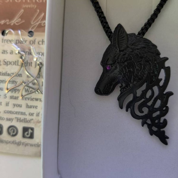 Celtic Wolf Necklace: Viking Pagan Jewelry With Birthstone Eye - Etsy