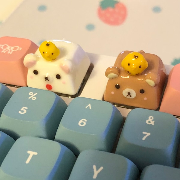 Rilakkuma Inspired Handmade Artisan Keycap Rilakkuma Keycaps Cute ...
