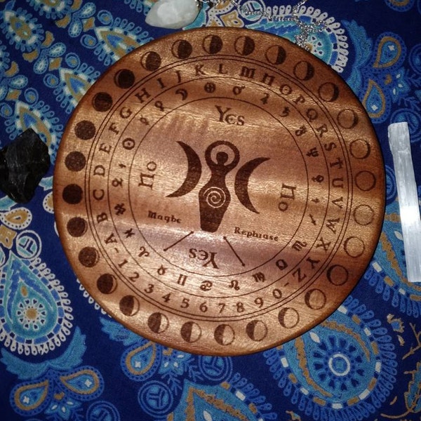 6" Goddess / Moon Cycle Pendulum Board - Engraved, Solid Wood - Etsy