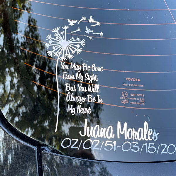 In Memory Car Decal,memorial Car Decal,in Loving Memory Car Decal ...