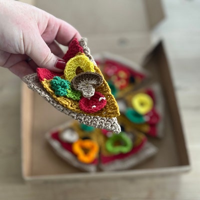 Crochet Pattern Crochet Pizza Play Set Pepperoni Shrimp Ham Octopus ...