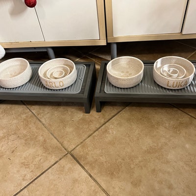 Tall Bowl Stand Elevated Dog Bowl Feeder Raised Dog Feeder Dog Lick Mat ...