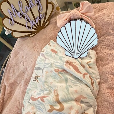 Personalized Seashell Wooden Sign, Nursery Name Sign, Baby Housewarming ...