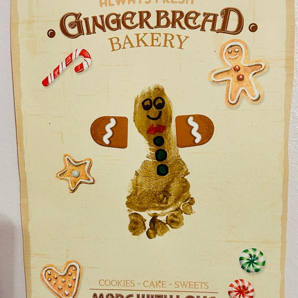 Gingerbread Man Bakery Sign Footprint Handprint Art Craft / First ...
