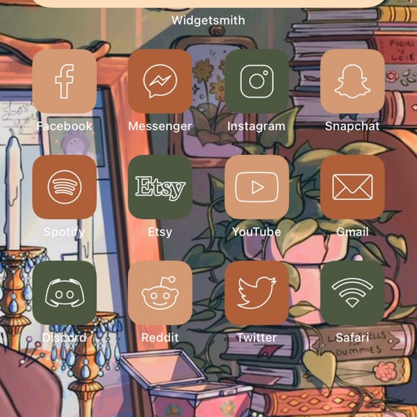 Autumn App Icons, Fall Aesthetic Boho iPhone Covers, Ios 14 App Icons ...