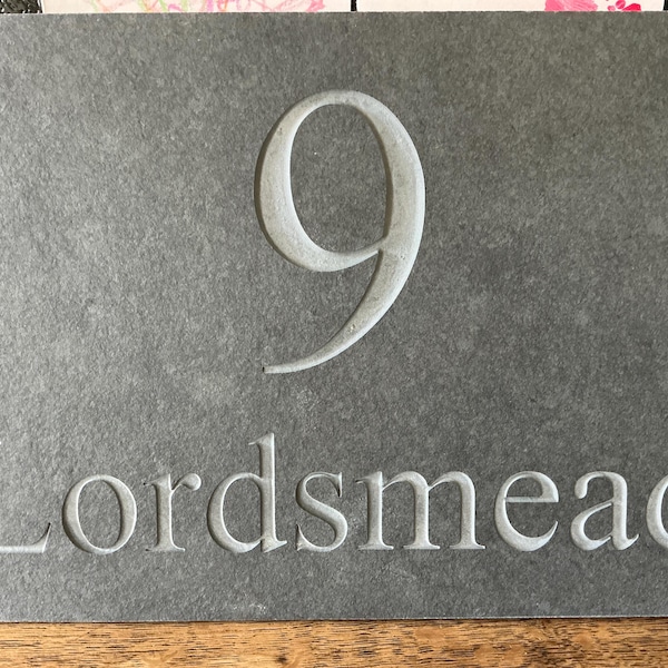 New Natural Deep Engraved Slate House Door Sign Plaque Any Name Number ...
