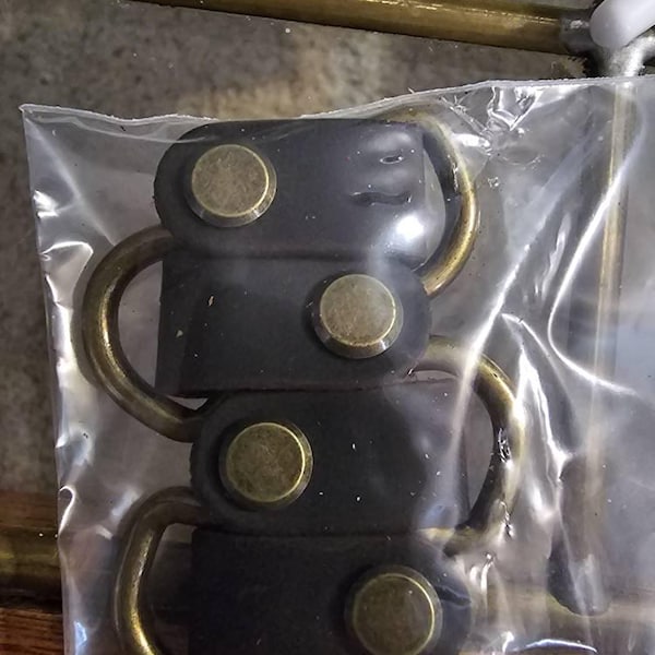 Genuine Leather Bag Loops With Screws and D-rings to Attached Strap and ...