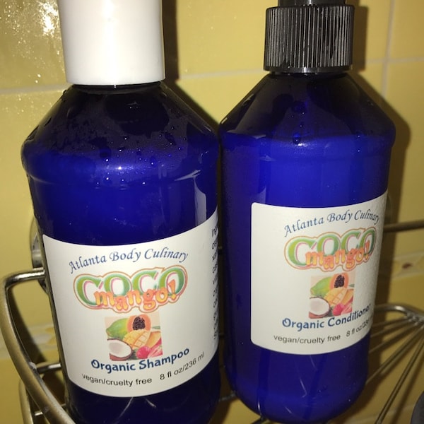 Coconut Mango Set Organic Shampoo & Conditioner Organic Hair ...