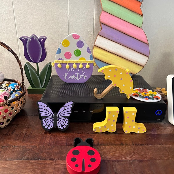 Spring Tiered Tray Decor, Spring Decor, Spring Decorations, Rain Boots ...