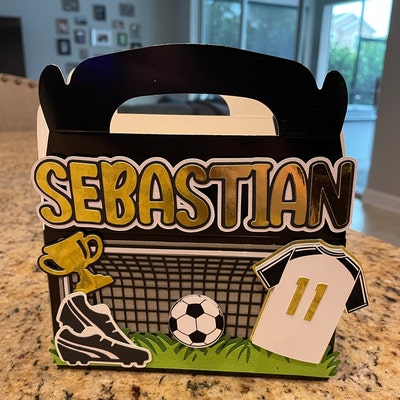 Soccer Favor Box, Soccer Goodie Box, Soccer Birthday, Soccer Custom ...