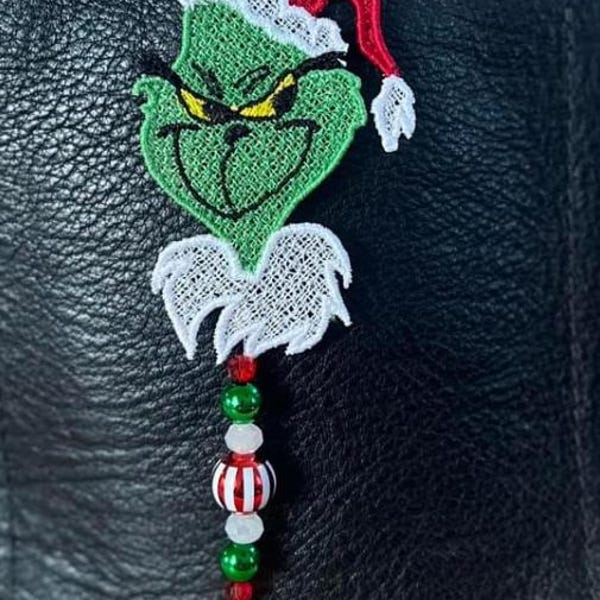 Grinch Ornament Machine Embroidered - Etsy