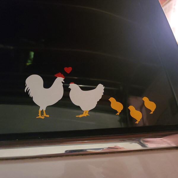 Chicken Family Car Decal-life on the Farm-chicken Lover-farm Fresh-gift ...
