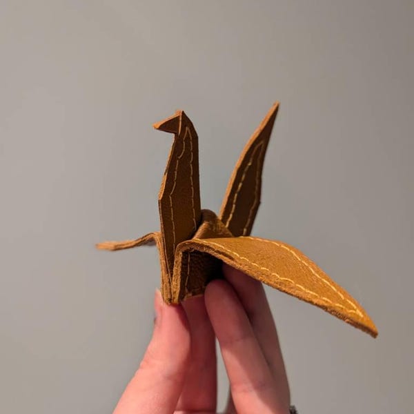 DIY Leather Origami Crane, PDF Pattern for Leather Crane, Hanging ...