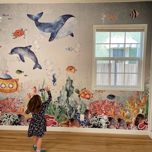 WATERLAND Underwater Wallpaper for Children / Sea Creatures Wallpaper ...