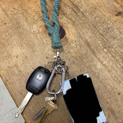 Mini Macrame Wristlet Finger Loop Keychain macrame Finger Loop Daisy Macrame Wristlet Macrame ...