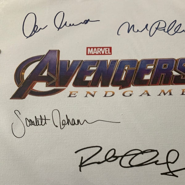 Avengers Endgame Marvel Film Movie Script, Screenplay With Signatures ...