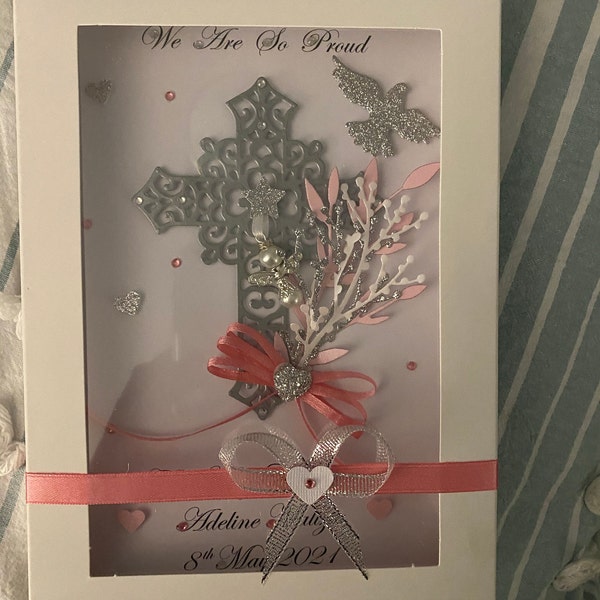 Personalised Luxury Handmade Christening/ Baptism/ Holy Communion Card ...