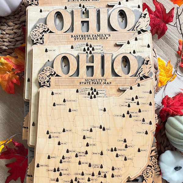 The Ohio State Park Map - Custom and Non Customizable Options - SVG ...